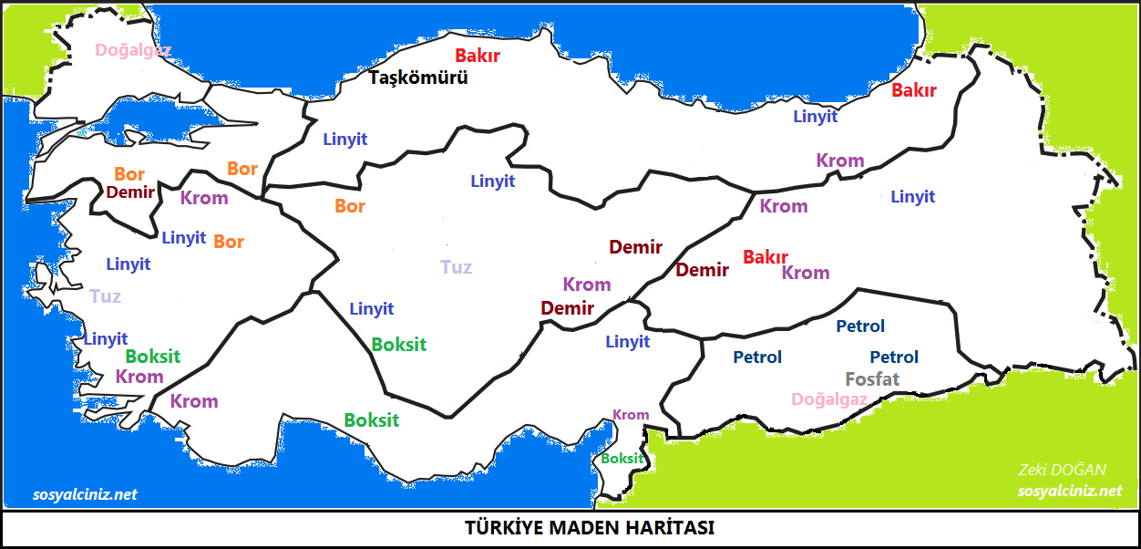 turkiye maden haritasi sosyal bilgiler coğrafya | Sosyal Bilgiler ...