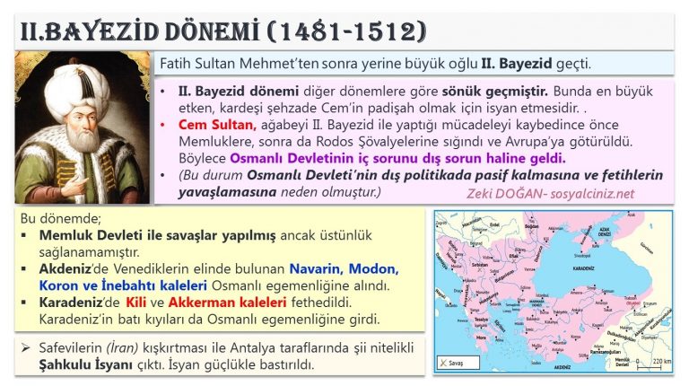 II.Bayezıt dönemi, II.Bayezid, Cem Sultan | Sosyal Bilgiler ...