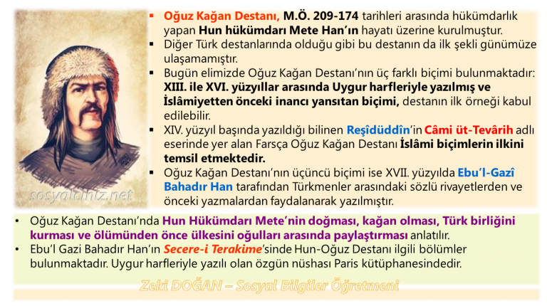Oğuz Kağan Destanı | Sosyal Bilgiler - Sosyalciniz - Zeki DOĞAN