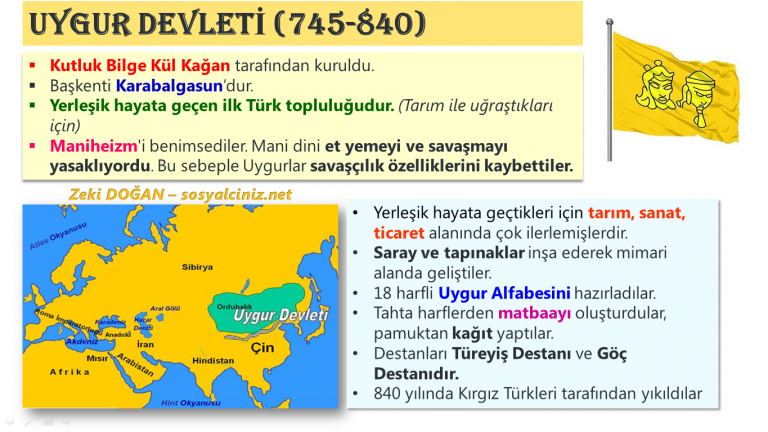 uygur devleti, uygurlar, | Sosyal Bilgiler - Sosyalciniz - Zeki DOĞAN