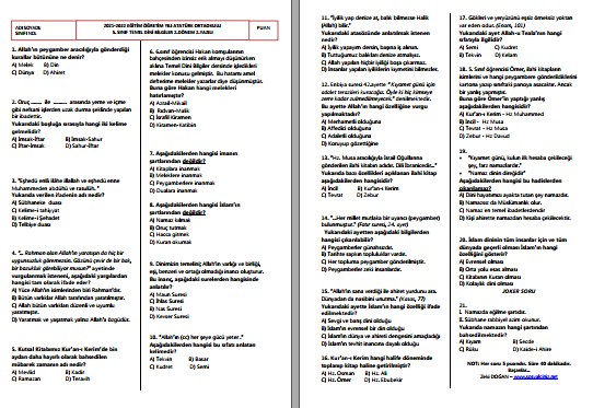 6 BEP Yazılı | Sosyal Bilgiler - Sosyalciniz - Zeki DOĞAN