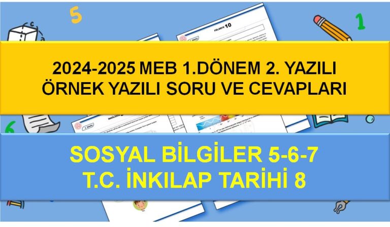 2024-2025 7. Sınıf Sosyal Bilgiler MEB I. Dönem II. Yazılı Örnek Soru ...
