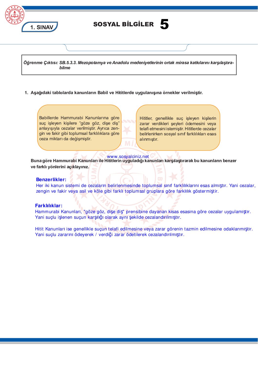 SOSYALCİNİZ.NET-SOSYAL BİLGİLER 5 | Sosyal Bilgiler - Sosyalciniz - Zeki DOĞAN